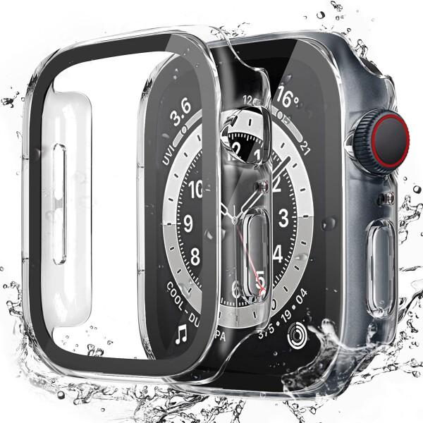 LISAMER アップルウォッチ カバー Series 6 5 4 SE3 SE2 SE 40mm 対応 Apple Watch カバー防水 一体型 新デザイン 3D直角エッジ 超薄型 PC+ガラス素材 高透過率 高耐久 全面保護 装着簡単...