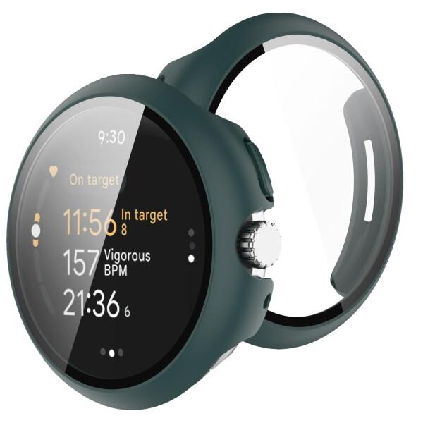BUITFOU For Pixel Watch 3 カバー 45MM Pixel Watch 3 カバー 超薄型 PC+ガラス素材 一体型 全面保護 超薄型 装着簡単 耐衝撃 高透過率 指紋防止 傷防止（45MM グリーン）商品コード：66...
