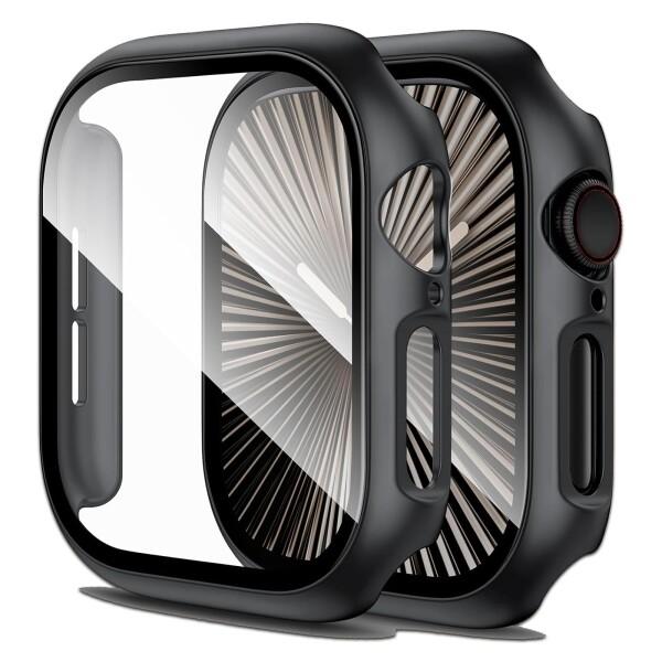 BUITFOU Apple Watch カバー Series 11/10 46mm 対応 アップルウォッチ10用 ケース 超薄型 PC+ガラス素材 一体型 Apple Watch ケース対応 全面保護 超薄型 装着簡単 耐衝撃 高透過率 指...