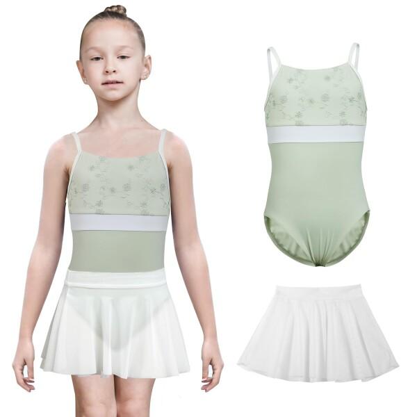 バレエ レオタード 子供 キッズ 巾着 バレエ用品 スカート付き レッスン着 子供レオタード ストレッチ 伸縮 おしゃれ 練習 新体操(グリーン、120)商品コード：66079742893型番：2408-FZ02サイズ：120カラー：グリー...