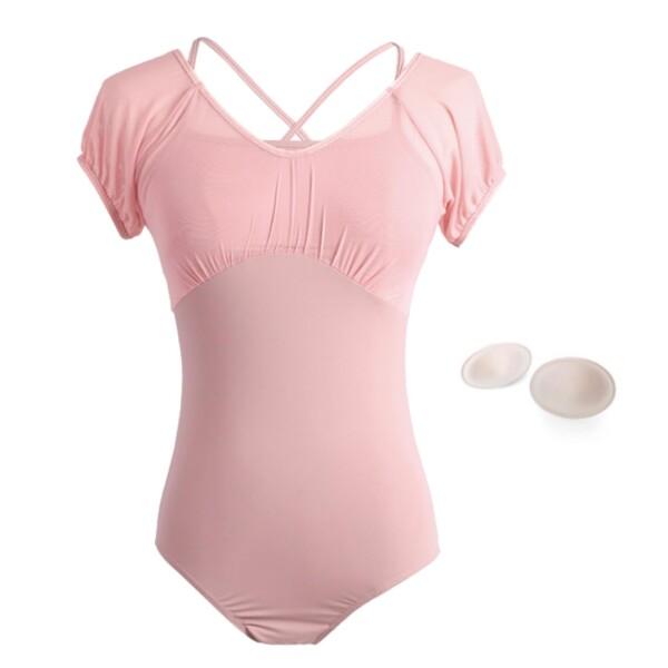 Ballet&amp;Me レオタード バレエ 大人 レディース 胸ポケット＋ブラカップ付 半袖 ダンス 体操 練習着 かわいい Ava Ava ピンク L商品コード：66079742897サイズ：Lカラー：サクラピンク