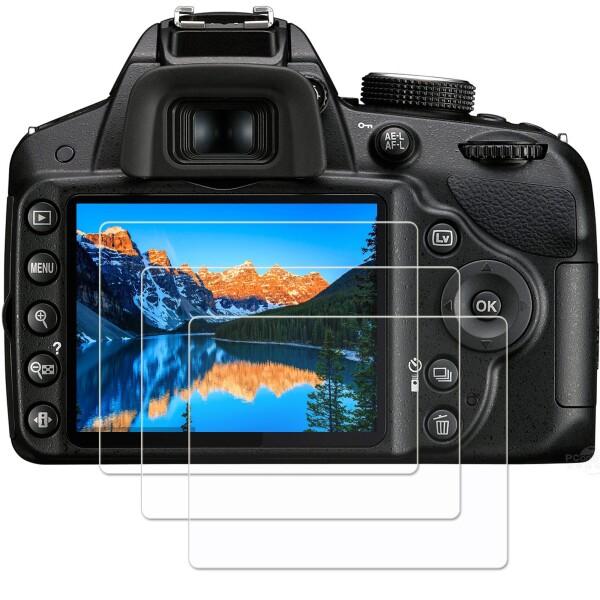 PCTC 0.3mm Optical 9H Tempered Glass Screen Protector Skin Film for DSLR Camera Nikon D3100 D3200 D3300 Anti-scratches A...