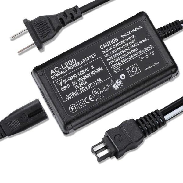 AC-L200C ACアダプター Compatible SONY Handycam Camcorder DCR-SX40 DCR-SX41 DCR-SR42 DCR-SX44 DCR-SR45 DCR-SR46 DCR-SR47 DCR-S...