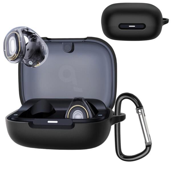 YAODLE For Anker Soundcore C30i ケース Anker Soundcore C30i用保護ケース シリコン素材 装着充電可能 全面保護 落下防止 キズ防止 耐衝撃 防塵 軽量 収納 カラビナ付き(ブラック)商品コ...