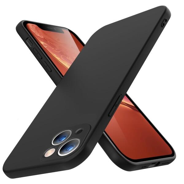 TLOMPLO 対応 iphone13 mini 用の ケース シリコン 薄型 スリム 磨り表面 指紋防止カバー 柔らかい裏地 耐衝撃 カバー ネックストラップ米軍MIL規格 ワイヤレス充電対応ストラップホール付き 黄ばみなし レンズ保護 ...