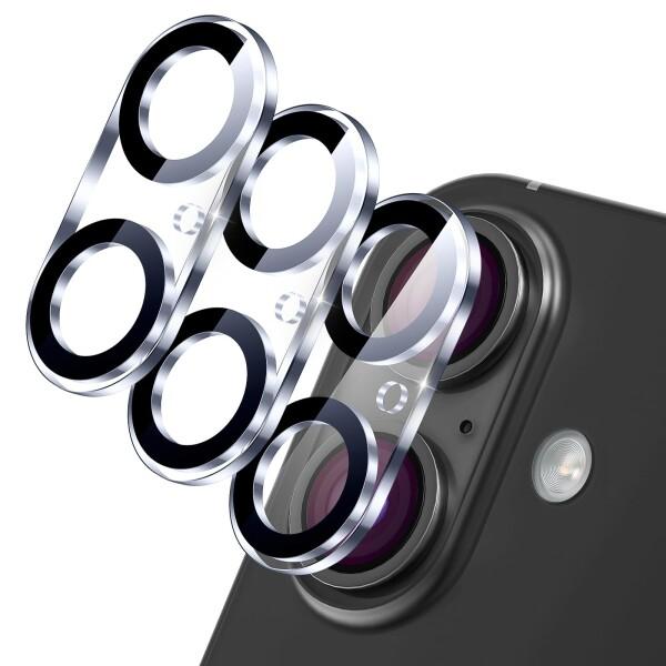 Suoman（3枚）for iPhone 16/16 Plusカメラレンズ保護カバー アイフォン16/16 Plusカメラレンズ保護フィルム 9H高精細透明強化ガラスカメラレンズフィルムfor iPhone 16/16 Plus -透明商品...