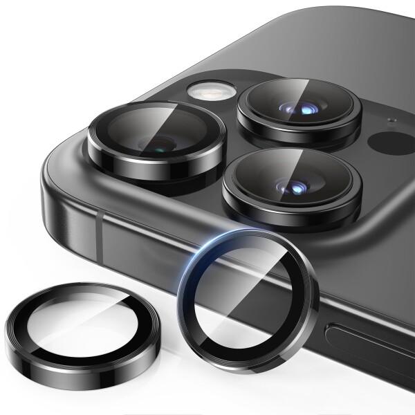 MINSLIS iPhone 16 Pro/iPhone 16 Pro Max カメラフィルム 9H 強化ガラス 薄型 一体感 全面保護 黒縁取り レンズカバー アイフォン16 プロ/16 プロマックス 対応商品コード：6607974655...