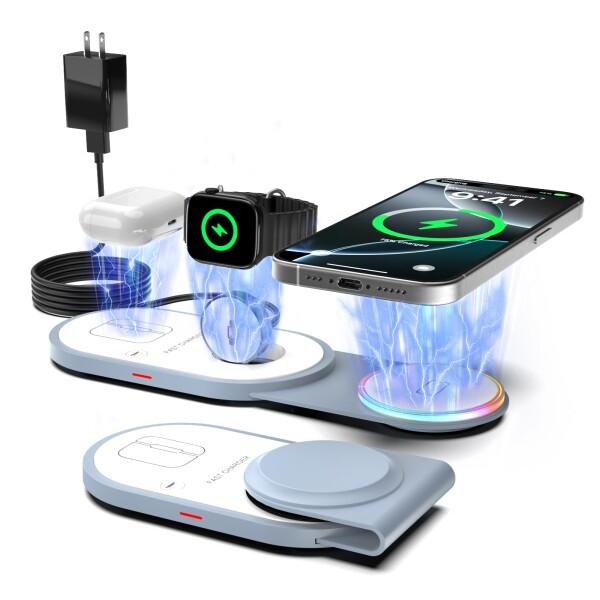 COCIVIVRE ワイヤレス充電器 3in1 マグセーフ アップルウォッチ 充電スタンド Compatible with iPhone 17 Air/17 Pro/17 Pro Max/17/16/15/14/13/Air Pods Pr...