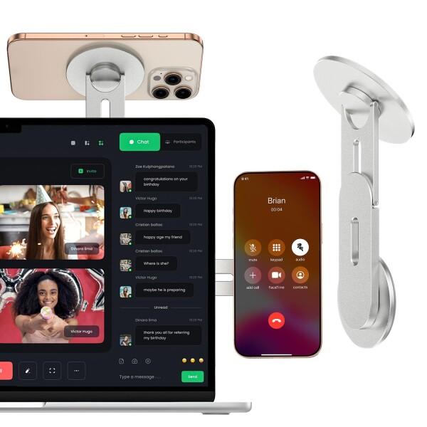 CloudValley スマホスタンド magsafe用 スマホ パソコン 固定 magsafe用 クランプ iPhone 16/15/14/13/12シリーズ対応 多軸調整機能 省スペース 超薄型 ポータブル 効率性の向上 強力な磁力 テ...