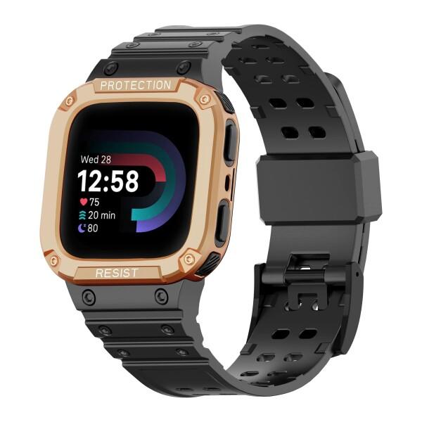 (MOQIAN) コンパチブル Fitbit versa 3/versa 4/Fitbit Sense/Sense2 ウォッチバンド ケース付き ソフトTPUスポーツバンド 調節可能 交換ベルト レディース メンズ (8#)商品コード：66...