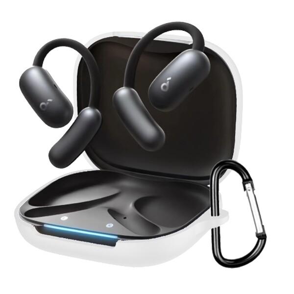 YAODLE For Anker Soundcore AeroFit 2 用 ケース Anker Soundcore AeroFit 2用保護カバー 装着充電可能 全面保護 キズ防止 耐衝撃 防塵 カラビナ付き(ホワイト)商品コード：660...