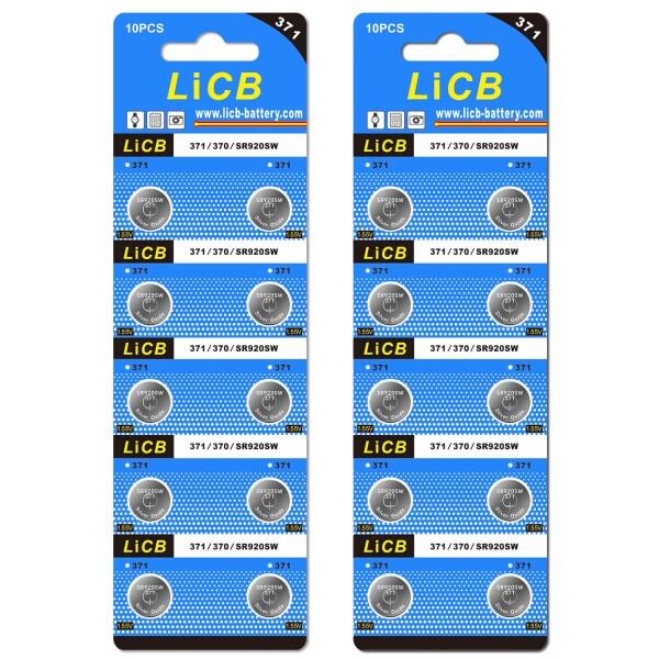 LiCB 20個 SR920SW ボタン電池 時計用商品コード：66079747644型番：LR920-20-JP「電池の特徴」厳しい電池テストを可決して、高品質SR920SW酸化銀電池 サイズ:9.5mm2.1mm 電圧:1.55V　重量...