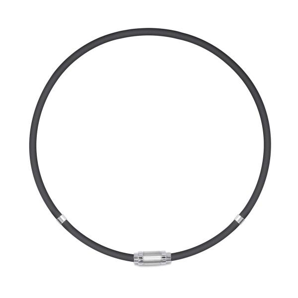 (AIMEIS) ネックレス 磁気ジョイント 静電気除去 ネックレス 高級なデザイン 人気モデル 野球選手も多く着用 男女兼用 シリコン 3サイズ (50CM, ブラックシルバー)商品コード：66079749204サイズ：50CMカラー：ブ...