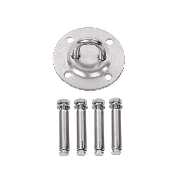 ステンレス 天井 丸形フック セットハンモック 空中ヨガ 室内トレーニング商品コード：66079749490型番：4589490803569-C57カラー：シルバーステンレス 天井 丸形フック 取付金具 セット 【 吊り下げプレート&amp...