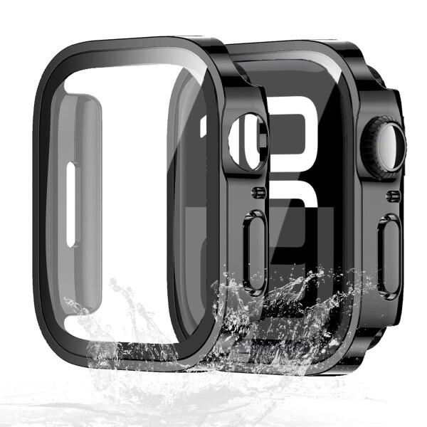 YAODLE Apple Watch ケース 46mm 対応 Series 11/10 アップルウォッチ カバー 防水・防塵 Apple Watch カバー PC素材 直角エッジデザイン傷防止(46mm，光沢のブラック)商品コード：6607...