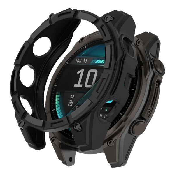 RosMank 保護ケース Garmin Fenix 8 43mm 47mm 51mm 対応、Garmin Fenix 8 43mm 47mm 51mm ウォッチアクセサリー用ソリッド TPU 保護シェル、黒 (Fenix 8 43MM)商...