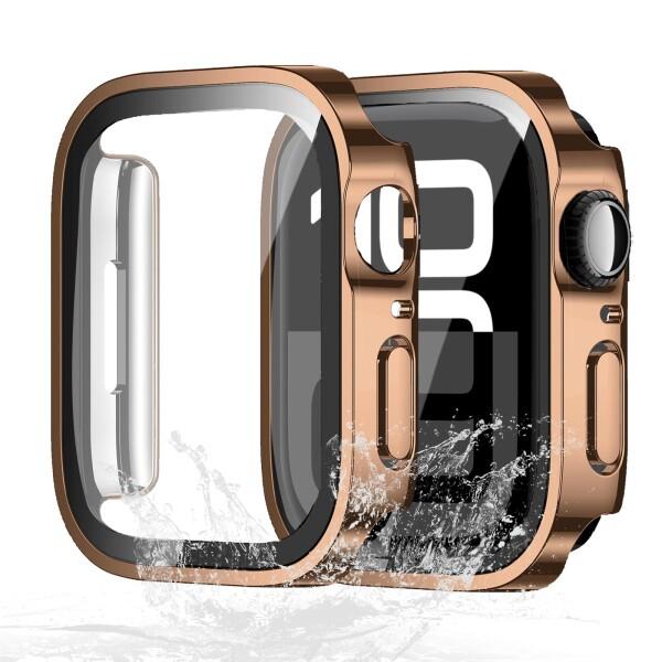 YAODLE Apple Watch ケース 40mm 対応 series se3/se2/se/6/5/4 アップルウォッチ カバー 防水・防塵 Apple Watch カバー PC素材 3D直角エッジデザイン 傷防止(40mm，光沢のロ...