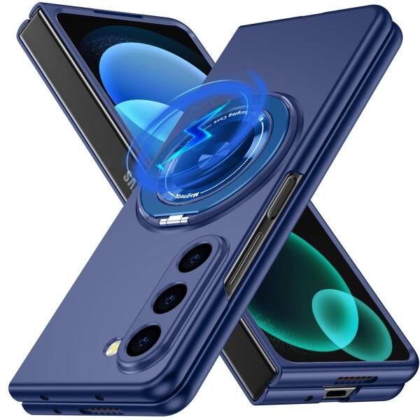 Galaxy Z Fold 5 用 ケース マグネット搭載 リング付き 耐衝撃 PC SC-55D SCG22 スマホケース スタンド機能 ギャラクシー Z フォールド5 用 ハードカバー 車載ホルダー 360°回転 黄変防止 マット感 頑...