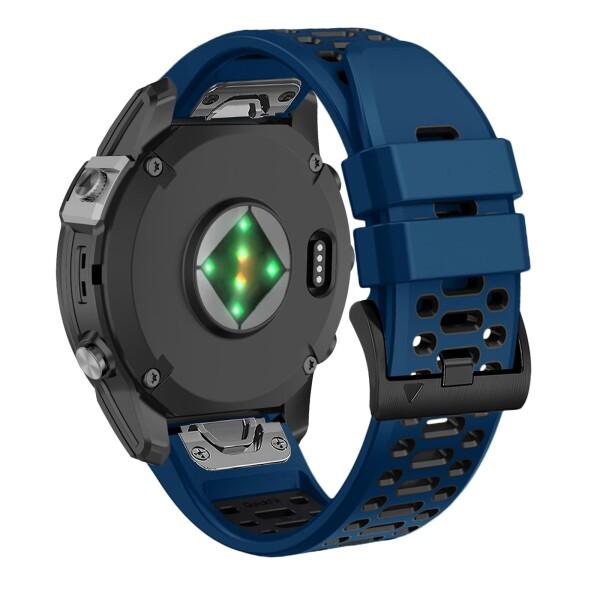 (RosMank) 22mm QuickFit バンド Garmin Fenix 8 Fenix E 47mm/7 Pro/7/6 Pro/6 対応、ソフト 2色 シリコン 交換用ストラップ ガーミン Epix/Approach S70 4...