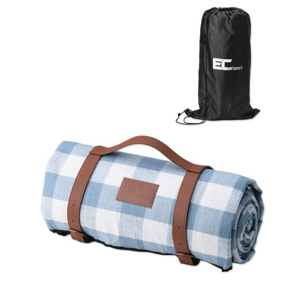 ECbest レジャーシート 厚手 大判200x200cm 3〜8人用 防水 折りたたみ ピクニックシート 家族用 お花見 運動会 花火大会 遠足 山登り 海 バーベキュー 防災用 アウトドア キャンプ 室内外兼用 持ち運び便利 (ブルー＆...