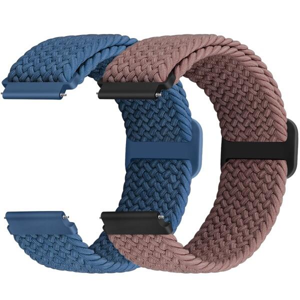 (Acortjl) 編組ソロループ弾性ストラップ 18mm 19mm 20mm 22mm 24mmクイックリリース時計バンドナイロン時計ストラップ Samsung Galaxy/Garmin/Fossil/Amazfit/Huawei 時計...