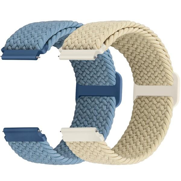 (Acortjl) 編組ソロループ弾性ストラップ 18mm 19mm 20mm 22mm 24mmクイックリリース時計バンドナイロン時計ストラップ Samsung Galaxy/Garmin/Fossil/Amazfit/Huawei 時計...