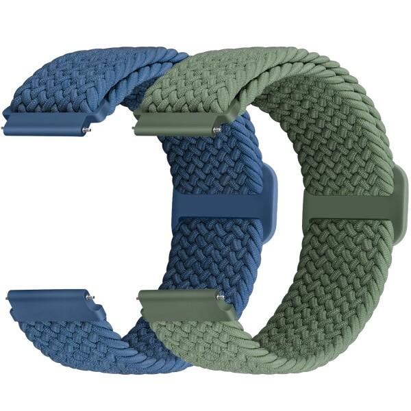 (Acortjl) 編組ソロループ弾性ストラップ 18mm 19mm 20mm 22mm 24mmクイックリリース時計バンドナイロン時計ストラップ Samsung Galaxy/Garmin/Fossil/Amazfit/Huawei 時計...