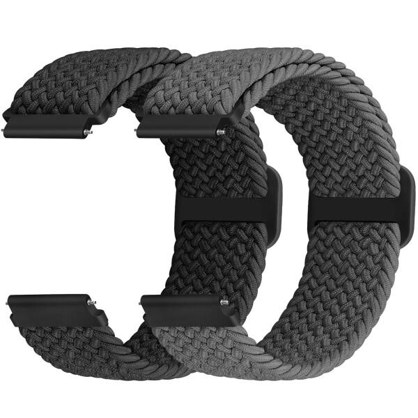 (Acortjl) 編組ソロループ弾性ストラップ 18mm 19mm 20mm 22mm 24mmクイックリリース時計バンドナイロン時計ストラップ Samsung Galaxy/Garmin/Fossil/Amazfit/Huawei 時計...