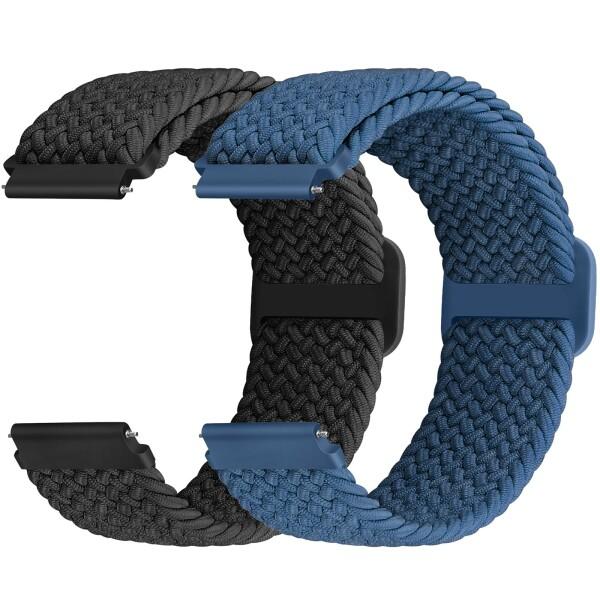 (Acortjl) 編組ソロループ弾性ストラップ 18mm 19mm 20mm 22mm 24mmクイックリリース時計バンドナイロン時計ストラップ Samsung Galaxy/Garmin/Fossil/Amazfit/Huawei 時計...