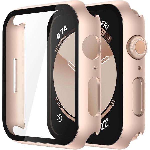 ULOE For Apple Watch Series 6 SE3 (2025) SE SE2 Series 5 Series 4 44mm ケース, 超薄型 PC+ガラス素材 全面保護 高透過率 装着簡単 耐衝撃 指紋防止 傷防止 対応ア...