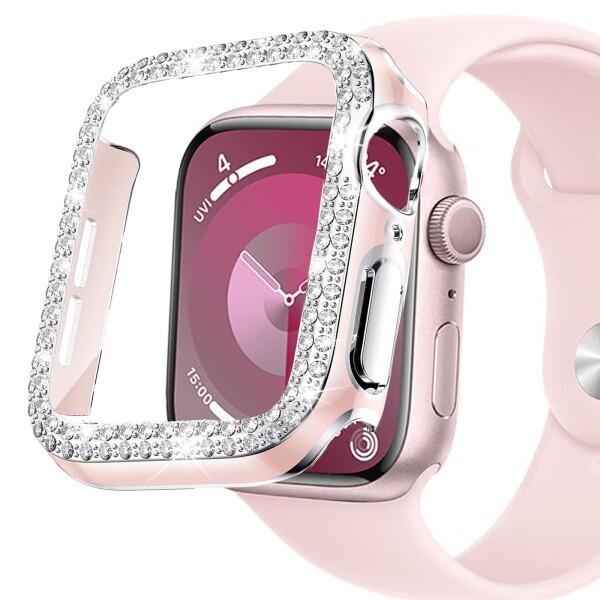 CIOODDW for アップルウォッチ カバー 40mm 41mm 42mm 44mm 45mm 46mm 49mm キラキラ 超簿軽量 耐衝撃 100%?敏度 96? 金属 ダブルダイヤモンド 飾りフレーム apple watch カバ...