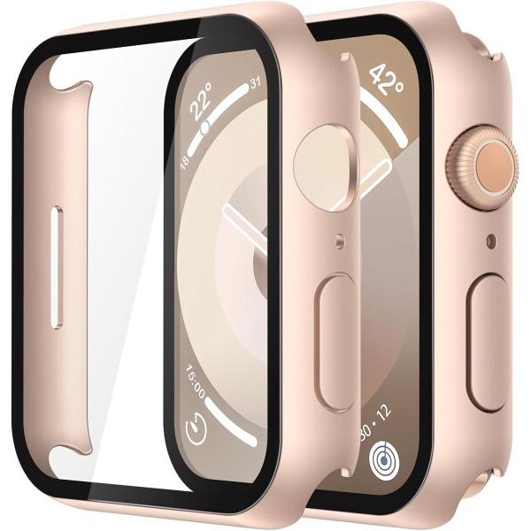 ULOE For Apple Watch Series 7 Series 8 Series 9 45mm ケース, 超薄型 PC+ガラス素材 全面保護 高透過率 装着簡単 耐衝撃 指紋防止 傷防止 対応アップルウォッチ 7/8/9 45mm...