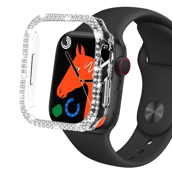 CIOODDW for アップルウォッチ カバー 40mm 41mm 42mm 44mm 45mm 46mm 49mm キラキラ 超簿軽量 耐衝撃 100%?敏度 96? 金属 ダブルダイヤモンド 飾りフレーム apple watch カバ...