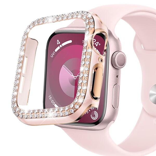CIOODDW for アップルウォッチ カバー 40mm 41mm 42mm 44mm 45mm 46mm 49mm キラキラ 超簿軽量 耐衝撃 100%?敏度 96? 金属 ダブルダイヤモンド 飾りフレーム apple watch カバ...