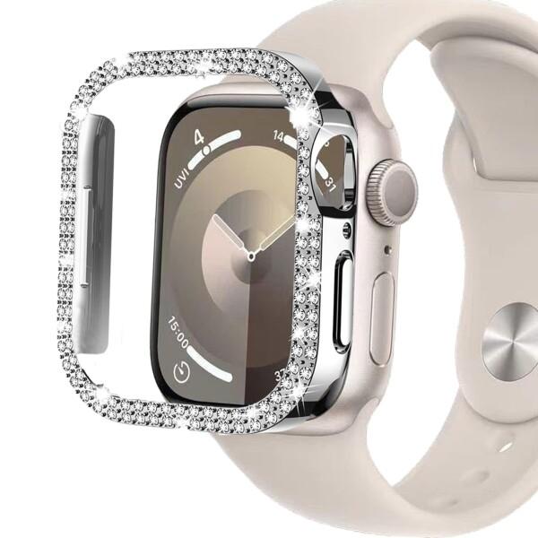 CIOODDW for アップルウォッチ カバー 40mm 41mm 42mm 44mm 45mm 46mm 49mm キラキラ 超簿軽量 耐衝撃 100%?敏度 96? 金属 ダブルダイヤモンド 飾りフレーム apple watch カバ...