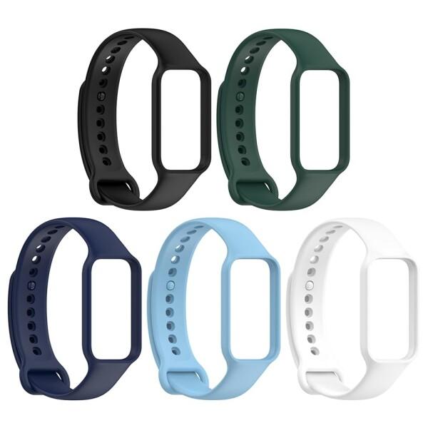 (YFFSFDC) Redmi Smart Band 2 交換バンド 5色組 Xiaomi Band 8 Active 換えバンド 小米 シャオミ 予備 替え ベルト 交換用 ラバーベルト 通気 防水 シリコン製 (濃い色系)商品コード：6...