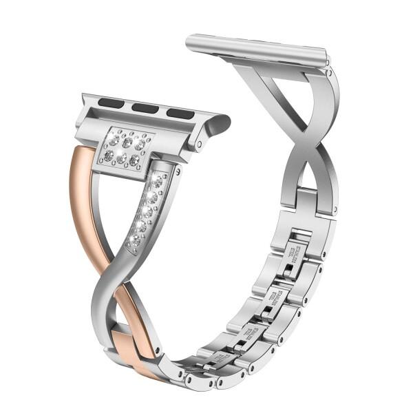 Apple Watch バンド/アップルウォッチバンド 38/40/41/42mm,iWacth Series 11 10 9 8 7 6 5 4 3 SE/Ultra 3 2 1対応 ダイヤモンド付き あっぷるうぉっち金属ベルト キラキラ...