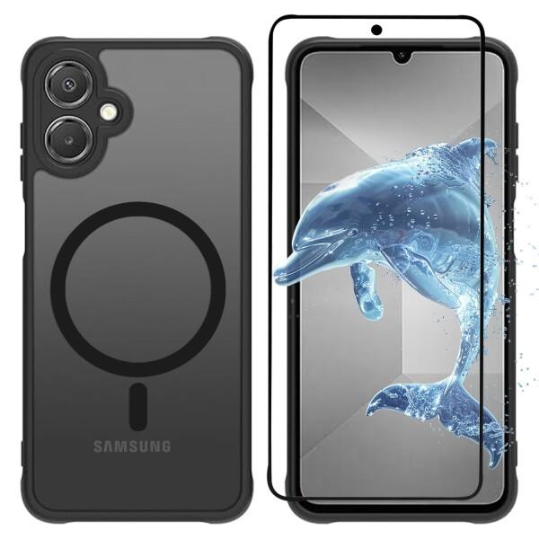 Galaxy A25 5G ケース ガラスフィルム付き MagSafe対応 マット仕上げ 半透明 マグネット搭載 ギャラクシーa25 ケース PC+TPU 滑り止め 指紋防止 米軍MIL規格 耐衝撃 耐久性 全面保護 黄ばみなし スマホケー...