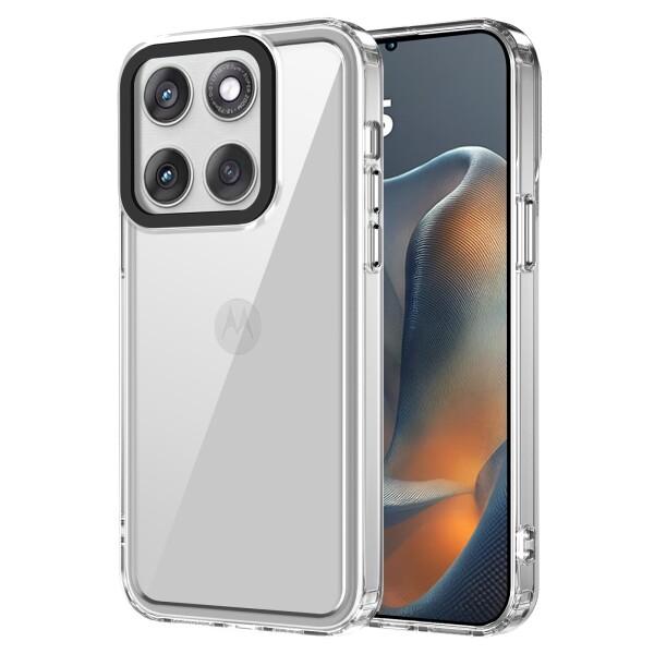 (KeeFos) ケース Motorola(モトローラ) Moto Edge 60 Pro 5G 用 カバー スマホケース TPU+PC素材 耐衝撃 薄型 透明 全面 保護カバー Cover 落下防止 米軍MIL 黄ばみ防止 耐久性 保護ケ...