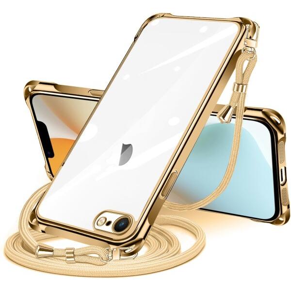 NISIILNG iPhone 16e 用 ケース クリア ショルダー iPhone16e スマホケース アイフォン16e カバー 肩掛け 斜めかけ 縄掛けケース 透明 薄型 軽量 耐衝撃 TPU ストラップ付き 紐付き 斜めがけ 織りスト...