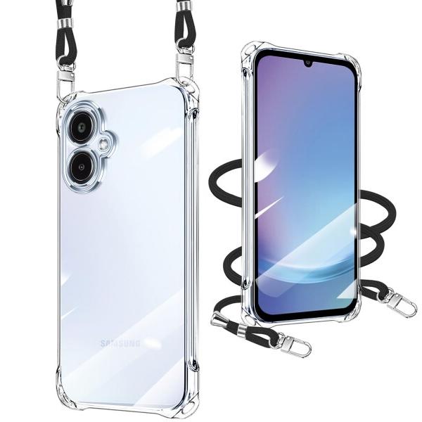 xiusiteli Galaxy A25 用 ケース クリア ギャラクシーa25 スマホケース カバー 携帯カバー 耐衝撃 全面保護 スマホケース ストラップ付き 肩掛け 斜めかけ 縄掛けケース 透明TPU レンズ保護 薄型 軽量 取り外し...