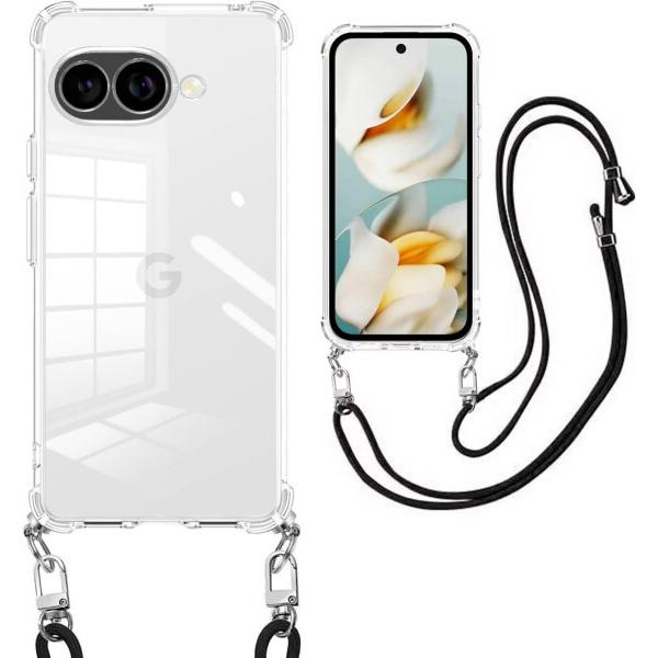 weiaoluo Google Pixel 9a ケース ピクセル9A カバー ショルダー クリア google 9a カバー Pixel 9A スマホケース 耐衝撃 おっぽ ケース 薄型 TPU 軽量 肩がけ 首掛け 紐付きバンパー スト...