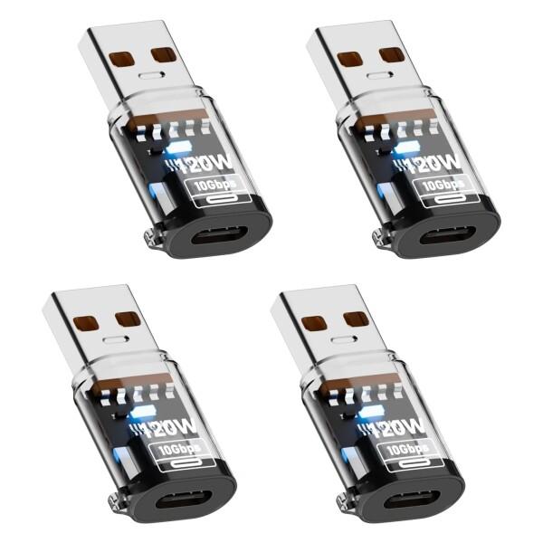 Duttek USB C メス USBオスアダプター 10Gbps 120W USB C USB 3.2アダプター OTG 高速充電 iPhone 16 Pro Max Plus 15 14 13 iPad Air 5 Mini 6 7 A...