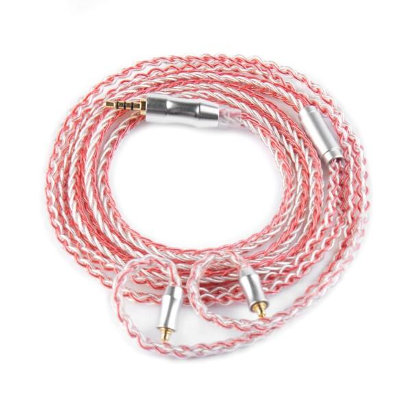 Yinyoo イヤフォン ケーブル mmcx 2.5mm YYX4740 銀メッキ線 16芯イヤホン リケーブル 4極 バランス ヘッドフォン 交換用ケーブル hi-fiオーディオ イヤモニ アップグレードケーブル UE900/W40/W6...