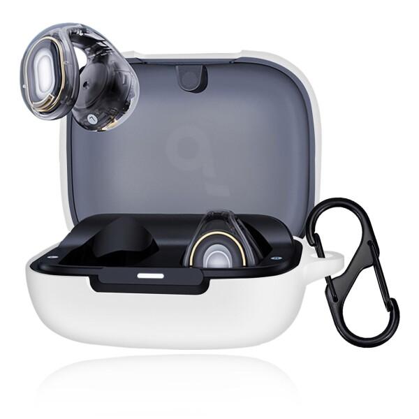 For Anker Soundcore C30i ケース カバー Mosasa Anker Soundcore C30i シリコン保護ケース 充電便利 全面保護 紛失防止 滑り止め 軽量 キズ防止 スリム 薄型 旅行 耐衝撃 防塵-ホワイト...