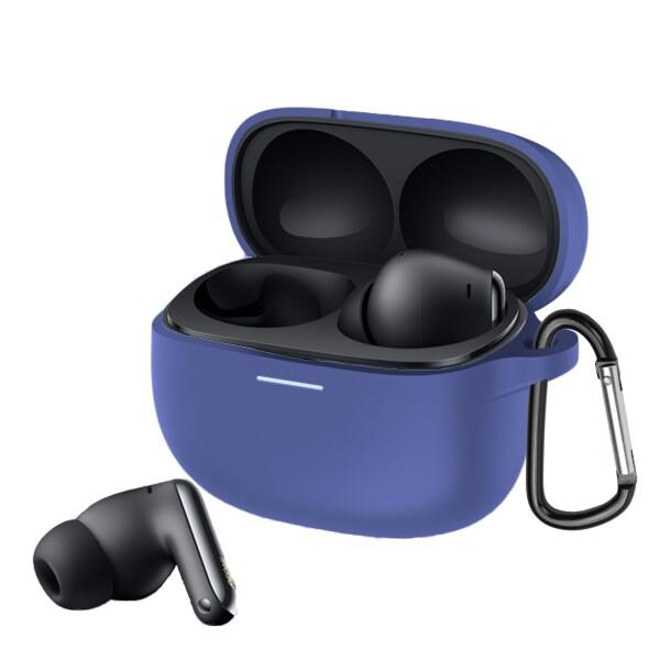 YAODLE For Redmi Buds 6 Pro 用 ケース カバー Redmi Buds 6 Pro用保護カバー 保護ケース シリコンケース 装着充電可能 全面保護 落下防止 キズ防止 耐衝撃 防塵 軽量 収納 カラビナ付き(ブルー...