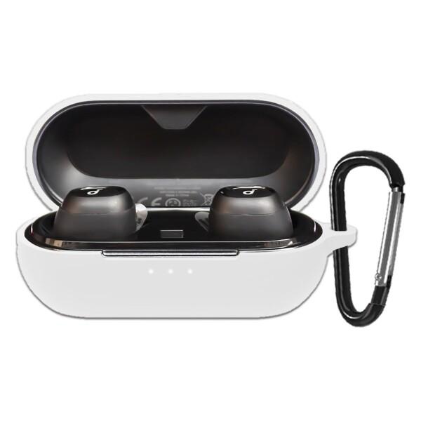 INIAYOH For Anker Soundcore Liberty Neo 2 保護ケース Anker Soundcore Liberty Neo 2 ケース カラビナ付き 耐衝撃 超薄型 防水防塵 充電可能 落下防止（ホワイト）商品コ...