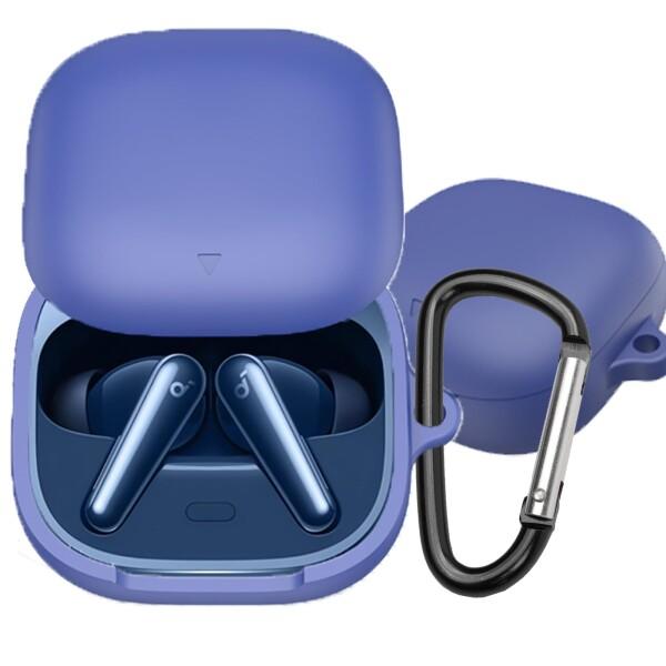 BUITFOU For Anker Soundcore Liberty 5 ケース Liberty 5 保護カバー Liberty 5 ケース 柔らかい シリコン製 落下防止 キズ防止 耐衝撃 防塵 軽量 装着充電可能 カラビナ付き 紛失防...