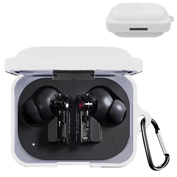 BOOLINN Nothing Ear（a）ケース 対応 nothing ear a 液状シリコン ケース キズ防止 耐衝撃 装着充電可能 防水 防塵 紛失防止 カラビナ付き 衝撃吸収保護カバー(ホワイト)商品コード：66079765029...