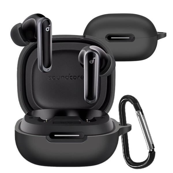 Iniayoh For Anker Soundcore P40i ケース Anker Soundcore P40i 専用 ケース にはカラビナが装備されており紛失防止、傷つきにくい 柔らかなシリカゲル、耐衝撃 超薄型 防水防塵 落下防止（ブ...